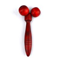 China Red or Yellow Wooden Massage Roller for Face Therapy and Anti-Wrinkle Treatment for sale