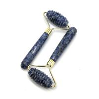 China Blue Point Jasper Noiseless Facial Roller Massager Nature Jade Roller Massager 128*58mm Function Face Up Massager Nature for sale