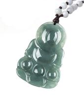China Natural Jade Guanyin Pendant Green Emerald Jadeite Charms Necklace Amulet for Women's Men's Jewelry Elegant and Stylish for sale