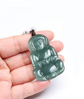 China Natural Jade Guanyin Pendant Green Emerald Jadeite Charms Necklace Amulet for Women's Men's Jewelry Elegant and Stylish for sale