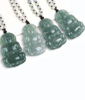 China Natural Jade Guanyin Pendant Green Emerald Jadeite Charms Necklace Amulet for Women's Men's Jewelry Elegant and Stylish for sale
