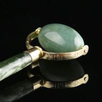 China Massage Jade Gua Sha Ice Roller for Face Natural Stone Xiuyan Jade Guasha Roller for sale