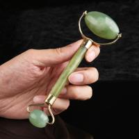 China Massage Jade Gua Sha Ice Roller for Face Natural Stone Xiuyan Jade Guasha Roller for sale