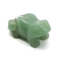 China Technique Hand Carved Green Aventurine Frog Healing Stone Figurine 1.5 Inches for Room Decor and Healing Crystal Display for sale