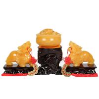 China Store Display Yellow Jade Pixiu Statue Fengshui Gift for Wealth and Prosperity for sale