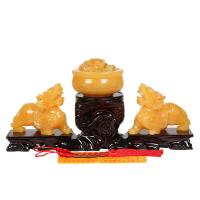 China Store Display Yellow Jade Pixiu Statue Fengshui Gift for Wealth and Prosperity for sale
