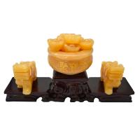 China Store Display Yellow Jade Pixiu Statue Fengshui Gift for Wealth and Prosperity for sale