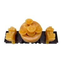 China Store Display Yellow Jade Pixiu Statue Fengshui Gift for Wealth and Prosperity for sale
