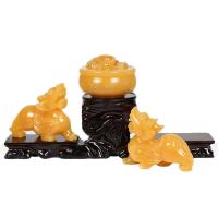 China Store Display Yellow Jade Pixiu Statue Fengshui Gift for Wealth and Prosperity for sale