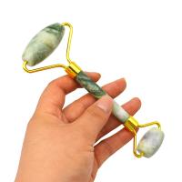 China Body Care Facial Massage Roller Green Jade Gua Sha Roller for Face Aging Wrinkle Puffiness and Facial Skin Massager for sale