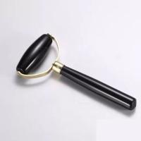 China Facial Massager Black Bian Stone Gua Sha Jade Face Guasha Roller for Natural Face Rejuvenation Therapy for sale