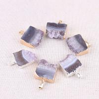China Feng Shui Natural Druzy Quartz Agate Amethyst Necklace with Gold Plated Pendant and Crystal Stones for sale