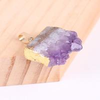 China Feng Shui Natural Druzy Quartz Agate Amethyst Necklace with Gold Plated Pendant and Crystal Stones for sale