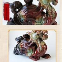China Hot 40cm Natural Jade Carving Dragon Turtle Statue Fine Feng Shui Style for Decoration for sale
