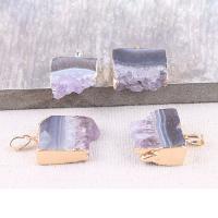 China Feng Shui Natural Druzy Quartz Agate Amethyst Necklace with Gold Plated Pendant and Crystal Stones for sale