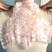 China Home Exercise SPA Pink Natural Mask Jade Neck Breast Blanket Rose Quartz Jade Cooling Sleep Massage Therapy For Beauty for sale