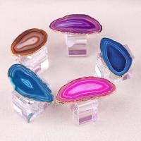 China PORTABLE Square-shape Crystal Buckle Napkin Ring made of Natural Agate Stone for Elegant Table Setting for sale