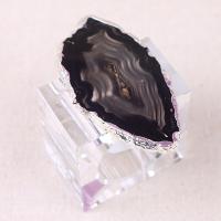 China PORTABLE Square-shape Crystal Buckle Napkin Ring made of Natural Agate Stone for Elegant Table Setting for sale