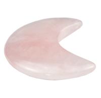 China 2024 Rose Quartz Mini Gua Sha Stone Crescent Shape Guasha stone Antique Imitation Style Convenient for Facial Massage for sale