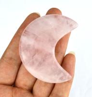 China 2024 Rose Quartz Mini Gua Sha Stone Crescent Shape Guasha stone Antique Imitation Style Convenient for Facial Massage for sale