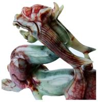 China Jade Pixiu Dragon Animal Sculpture Hand-made Carved Green Statue for Customized Shape Home Gift Festival Office Decoration for sale