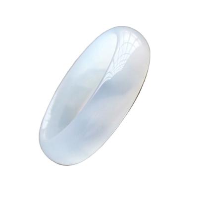 China Icy White Agate Jade Bangle Certified Chinese Bracelet 54-66mm Folk-custom Bangles 1 Sets Regional Feature Art Collectible for sale