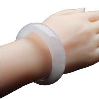 China Icy White Agate Jade Bangle Certified Chinese Bracelet 54-66mm Folk-custom Bangles 1 Sets Regional Feature Art Collectible for sale