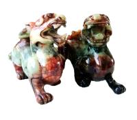 China Customized Shape Hand Carved 22cm Jade Pixiu Dragon Green Statue for Lucky and Evil Gemstone Included for sale