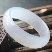 China Icy White Agate Jade Bangle Certified Chinese Bracelet 54-66mm Folk-custom Bangles 1 Sets Regional Feature Art Collectible for sale