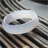 China Icy White Agate Jade Bangle Certified Chinese Bracelet 54-66mm Folk-custom Bangles 1 Sets Regional Feature Art Collectible for sale
