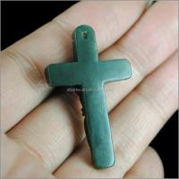 China Natural Green HeTian Jadee Pendant Carved Jesus Christ Cross Pendant Necklace Fashion Jewelry for Men and Women's Fashion for sale