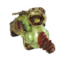 China 2pcs Pixiu Chinese Feng Shui Ornaments 20cm Jade Bat Green Statue Customized Shape Home Decoration for sale