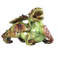 China 2pcs Pixiu Chinese Feng Shui Ornaments 20cm Jade Bat Green Statue Customized Shape Home Decoration for sale