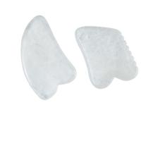 China Clear Quartz Gua Sha Massage Board Stone Natural Crystal Guasha Healing Stone Facial Beauty Body Spa Tool for Body Massage for sale