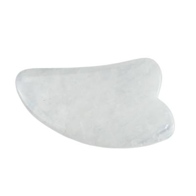 China 2024 Horn Shape Clear Quartz Gua Sha Scraping Massage Board The Must-Have Body Massage Equipment for Health Wellness for sale
