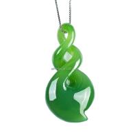 China Crystal Stones Green HETIAN Nephrite Carved Necklace Lover's Jade Jewelry PORTABLE Design 100% Natural Charm Pendant for MEN for sale