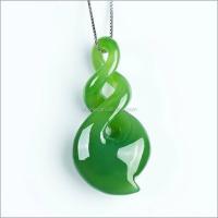China Crystal Stones Green HETIAN Nephrite Carved Necklace Lover's Jade Jewelry PORTABLE Design 100% Natural Charm Pendant for MEN for sale