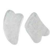 China 2024 Horn Shape Clear Quartz Gua Sha Scraping Massage Board The Must-Have Body Massage Equipment for Health Wellness for sale