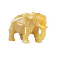 China 18cm Hand Carved Topaz Elephant Stone Statue Crystal Figurine for Home Decoration for sale