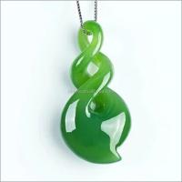 China Crystal Stones Green HETIAN Nephrite Carved Necklace Lover's Jade Jewelry PORTABLE Design 100% Natural Charm Pendant for MEN for sale