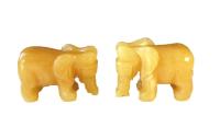 China 18cm Hand Carved Topaz Elephant Stone Statue Crystal Figurine for Home Decoration for sale
