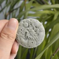 China Traditional Chinese Style Round Burma Emerald Jadeite Jade Stone Dragon Pendant Natural Charm Pendants for Men and Women for sale