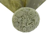 China Traditional Chinese Style Round Burma Emerald Jadeite Jade Stone Dragon Pendant Natural Charm Pendants for Men and Women for sale