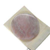 China Natural Rose Quartz Coaster Crystal Round Gemstone for Table Plate Decoration Plate for sale