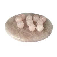 China Natural Rose Quartz Coaster Crystal Round Gemstone for Table Plate Decoration Plate for sale