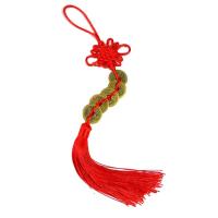 China Sandblasting Technique The Chinese Feng Shui Red Knot with Five Ancient Coins A Time-Honored Symbol of Wealth and Health for sale