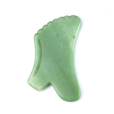 China Body Massage for Skin Care Natural Green Aventurine Jade Gua Sha Custom Logo Guasha Facial Beauty Tool to Reduce Wrinkles for sale