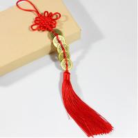China Sandblasting Technique The Chinese Feng Shui Red Knot with Five Ancient Coins A Time-Honored Symbol of Wealth and Health for sale