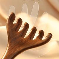 China Unlock Your Beauty Deer Antler Shape Scalp Meridian Massager Head Gua Sha Massage Comb For Face and Body Relaxation for sale