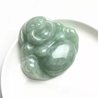 China Art Collectible High Class Jade Buddha Carved Jadeite Buddha Pendant for Necklace Theme for sale